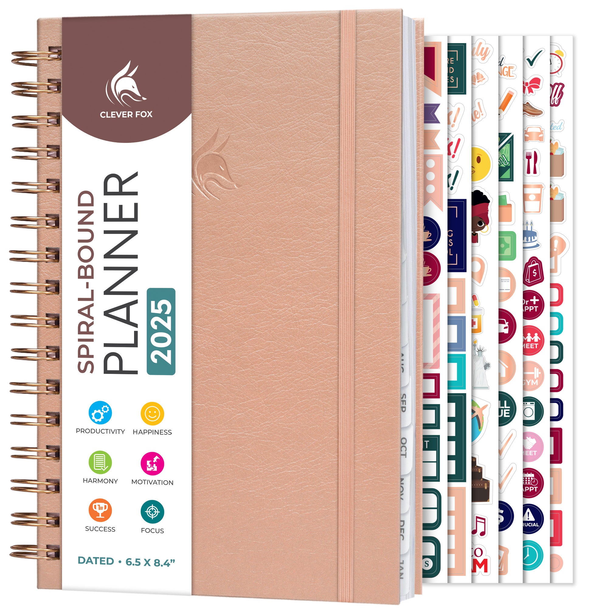Dated Weekly Planner with Tabs (2025) – Clever Fox®